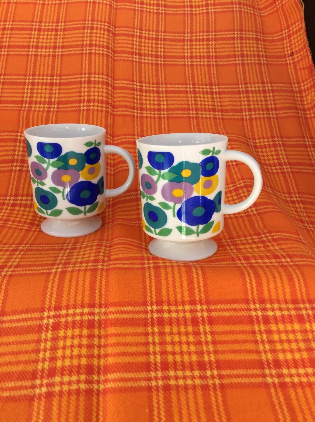 Retro 60's Coffee Mugs Set/2 - Etsy