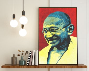 Mahatma Gandhi Portrait Print Poster - Etsy