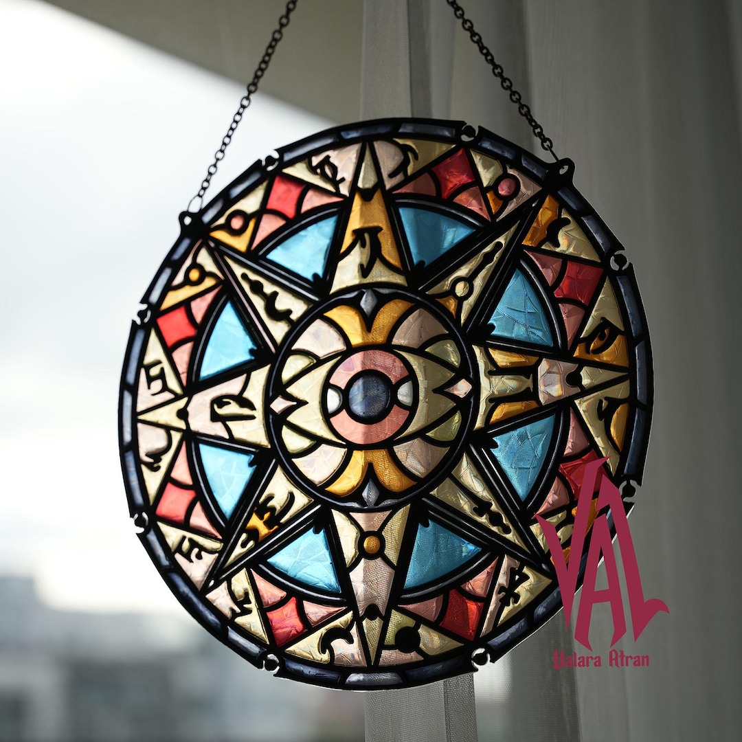 Mages Guild Window Banner Custom Artwork - Stained Resin Glass Decor - Etsy