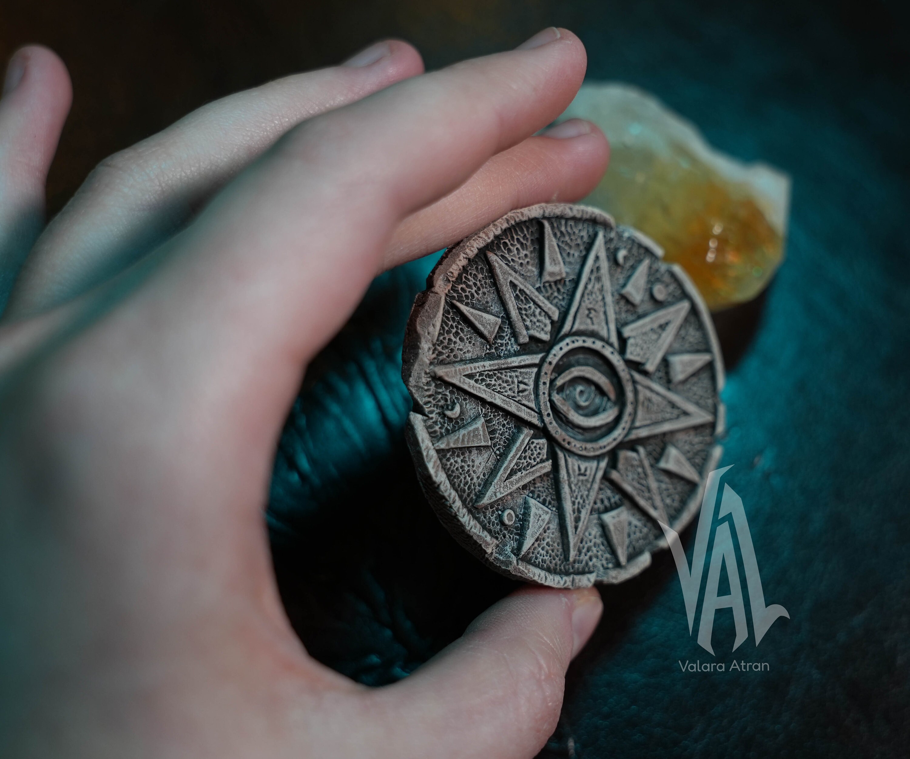 Hand Sculpted Mages Guild Amulet or Magnet Custom Inspired by Lovecraft ...