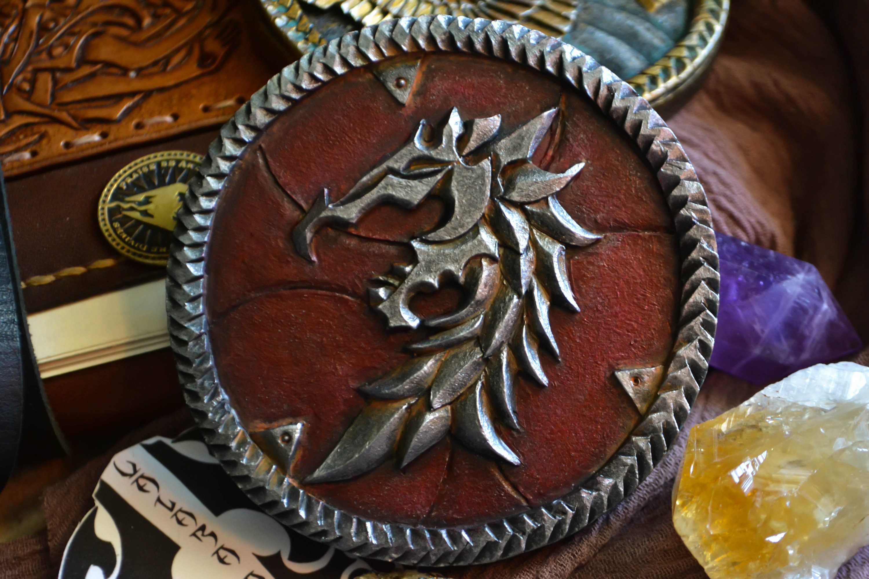 Hand Sculpted Ebon Heart Pact Sigil Stand Ancient Scrolls | Etsy