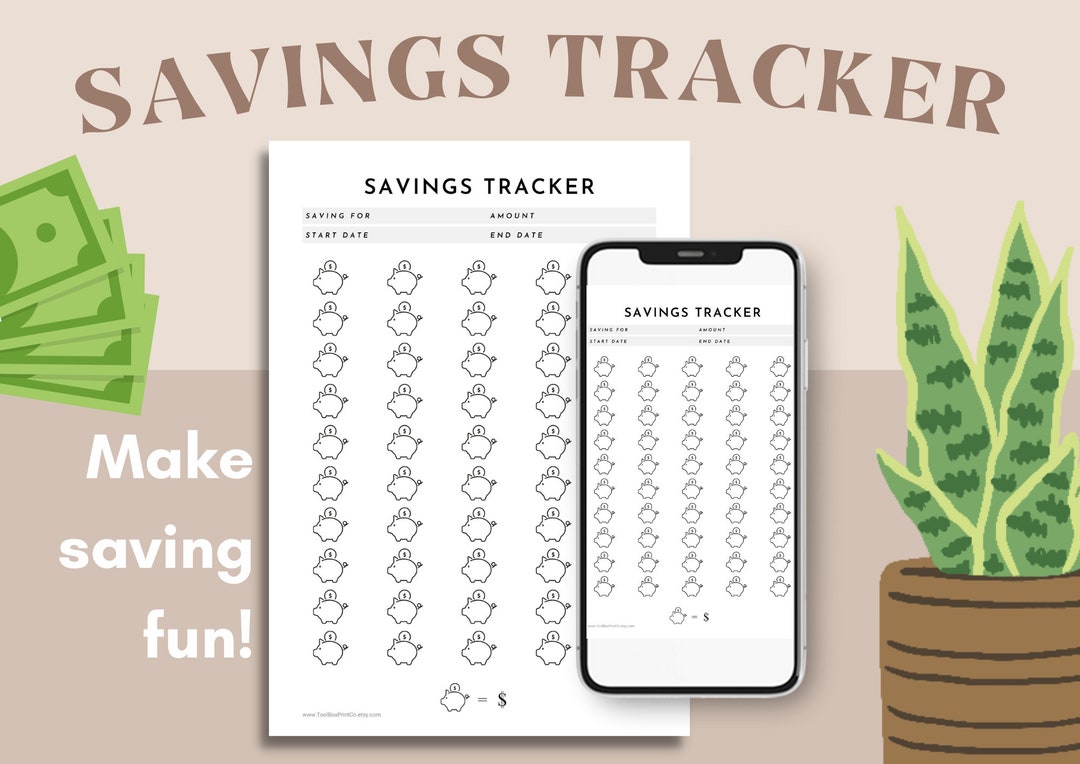 Cute Savings Tracker, Savings Challenge, Savings Tracker, Budget ...