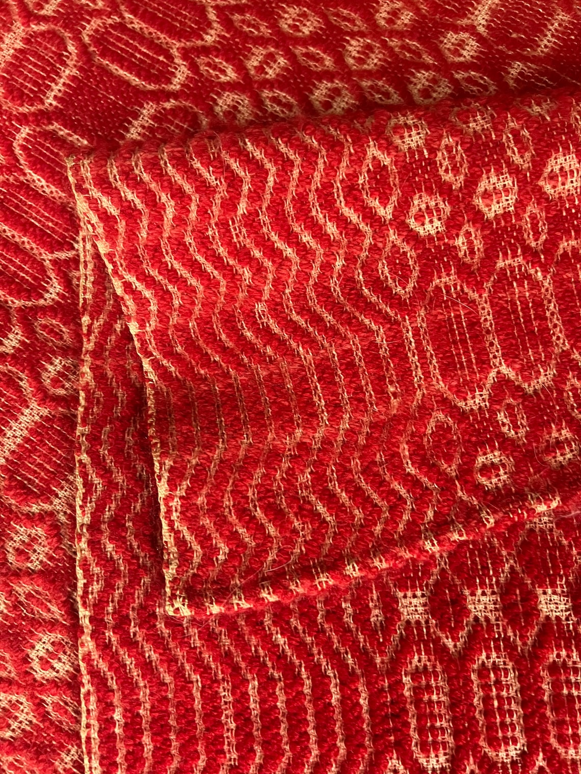 19th Century Overshot Coverlet Red and White - Etsy