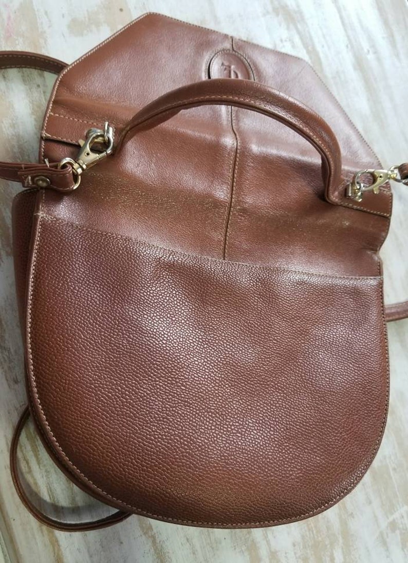 Claude Gerard Cognac Leather Saddlebag Crossbody Purse, Classic ...