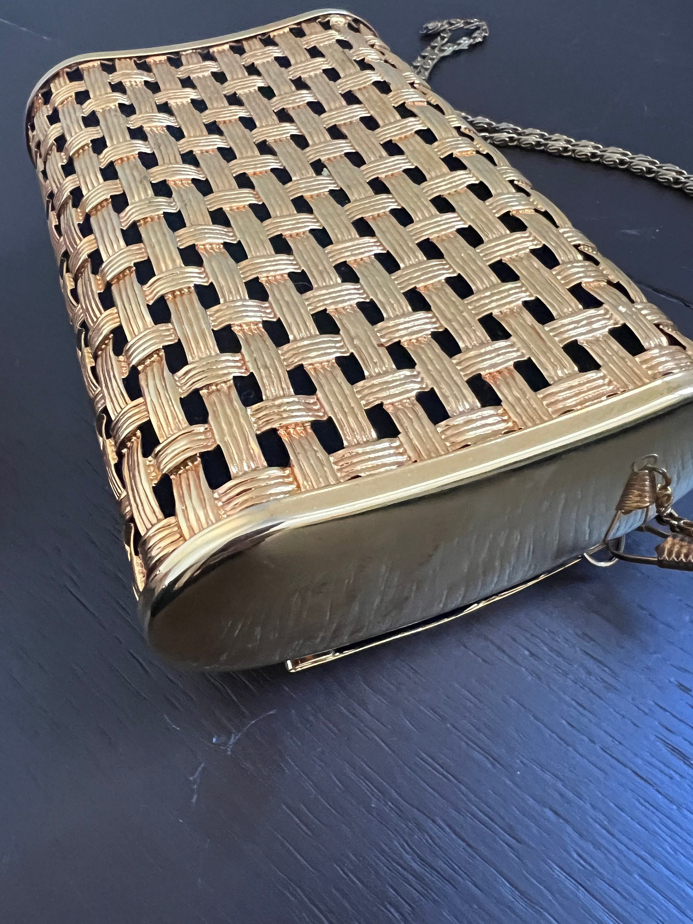 1960s Goldtone Metal Basketweave Box Purse - Etsy