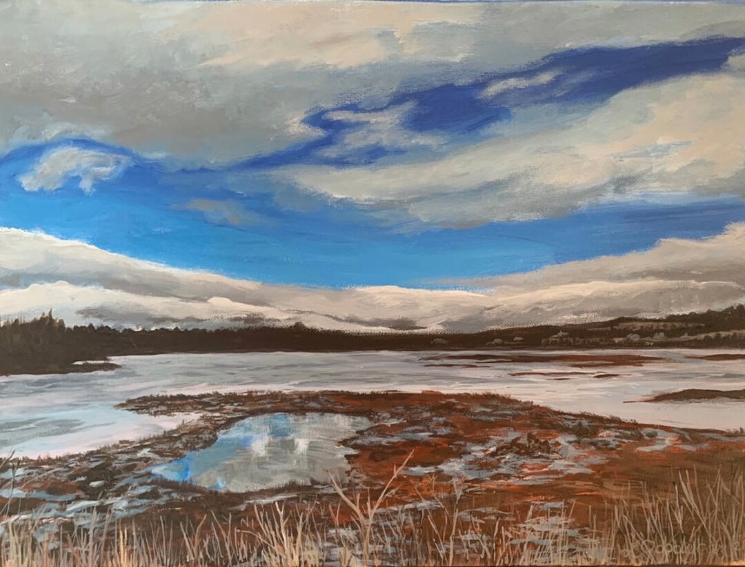 Lawrencetown Beach Original Painting, Acrylic on Canvas, by Lesley ...