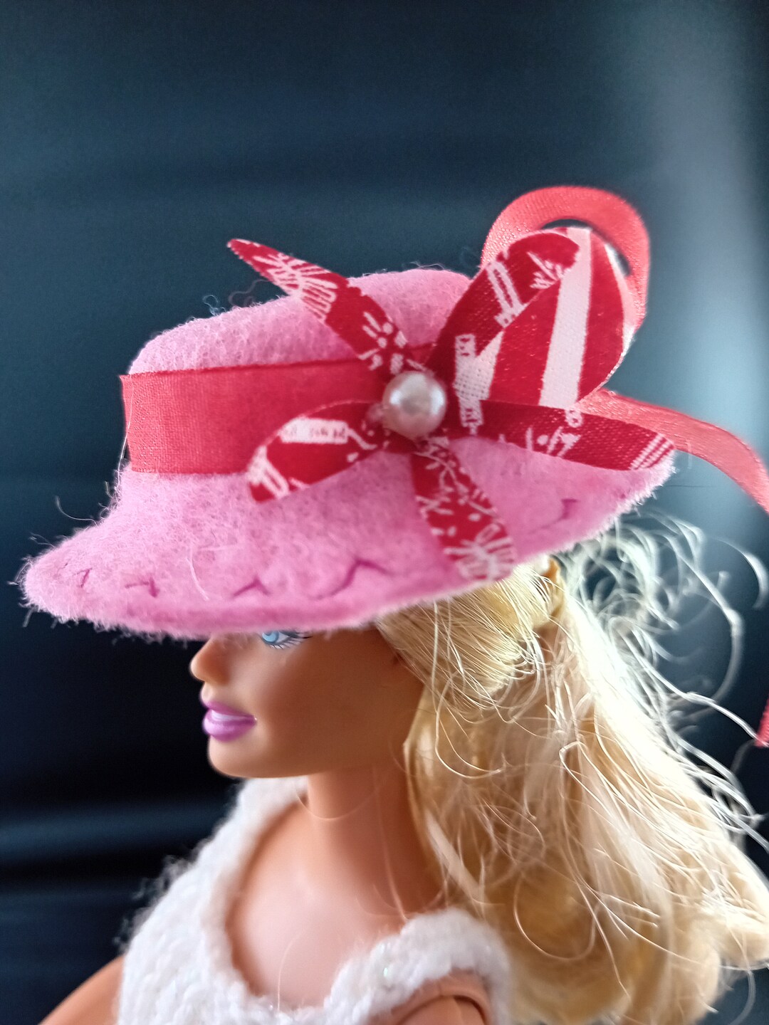 Pink Felt Hat for Popular 12inch Dolls and Similar Sized Objects. Red ...