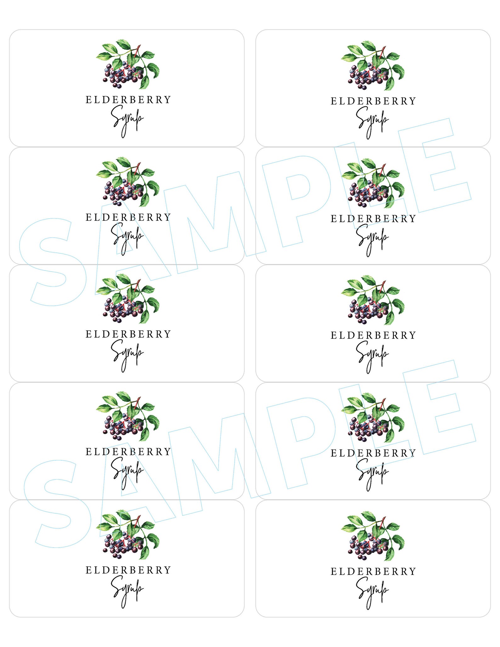Elderberry Syrup Labels (3 Sizes!) — PRINTABLE - Etsy
