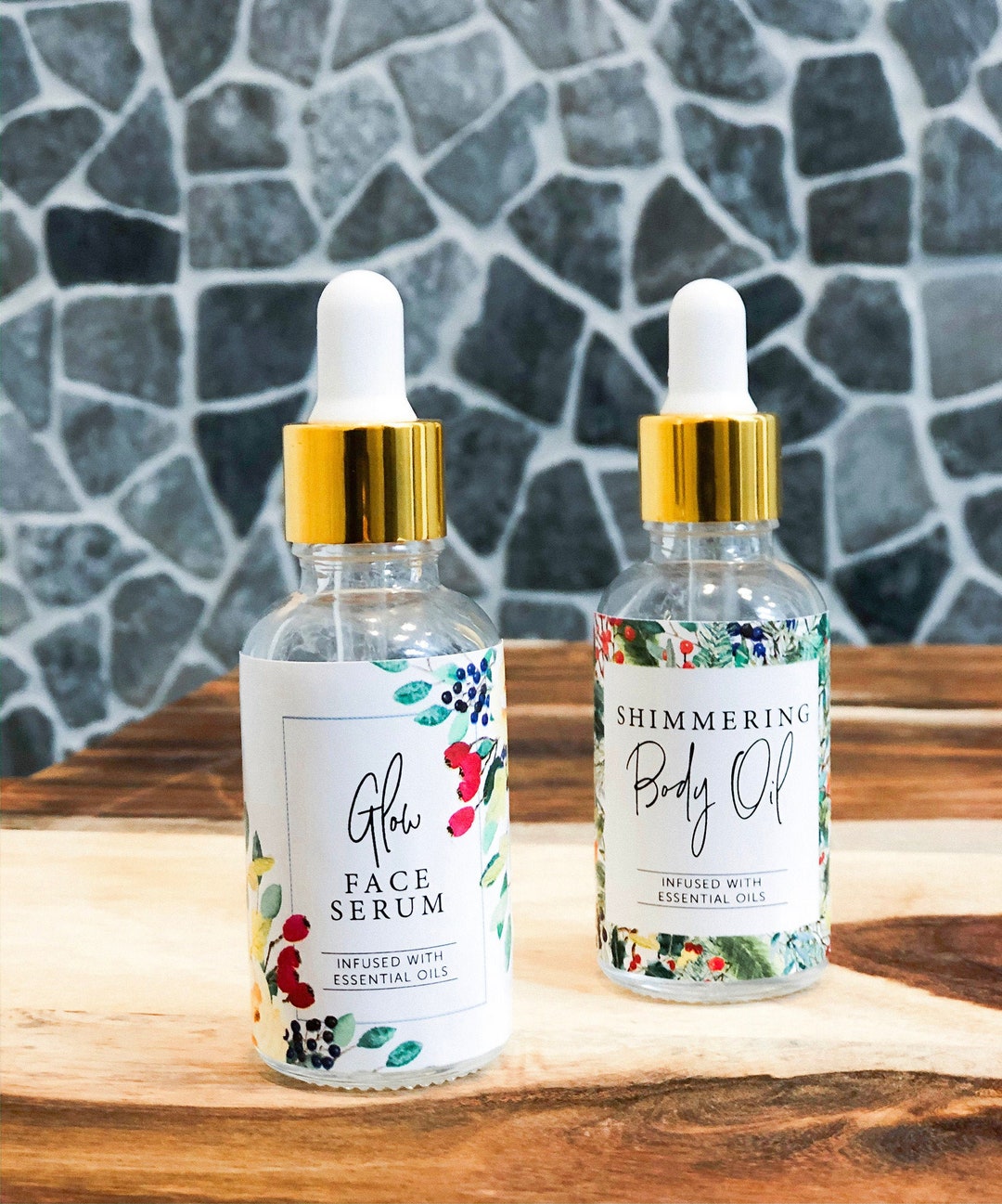 Glow Face Serum and Shimmering Body Oil — PRINTABLE Labels for DIY ...