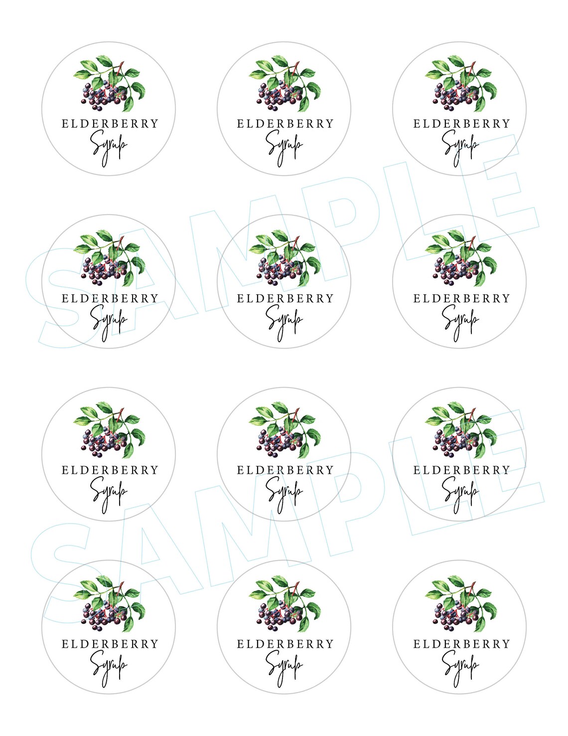 Elderberry Syrup Labels (3 Sizes!) — PRINTABLE - Etsy