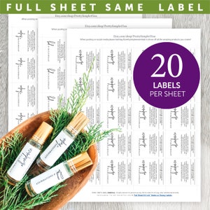 Positive Affirmation Roller Labels PRINTABLE Hope, Joy and Abundance ...