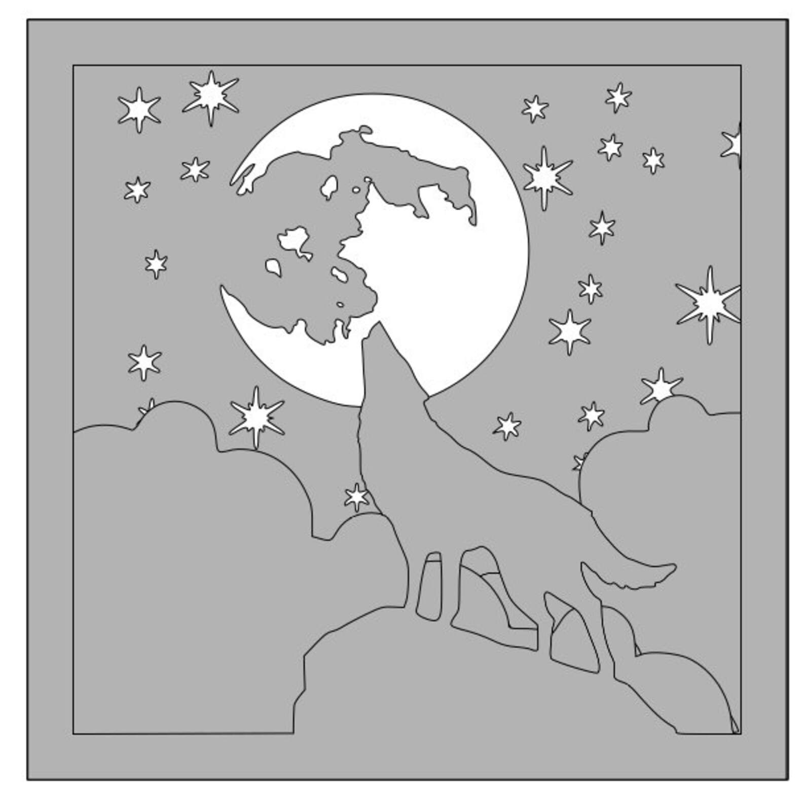 Wolf 3D Lightbox/shadow Box SVG - Etsy