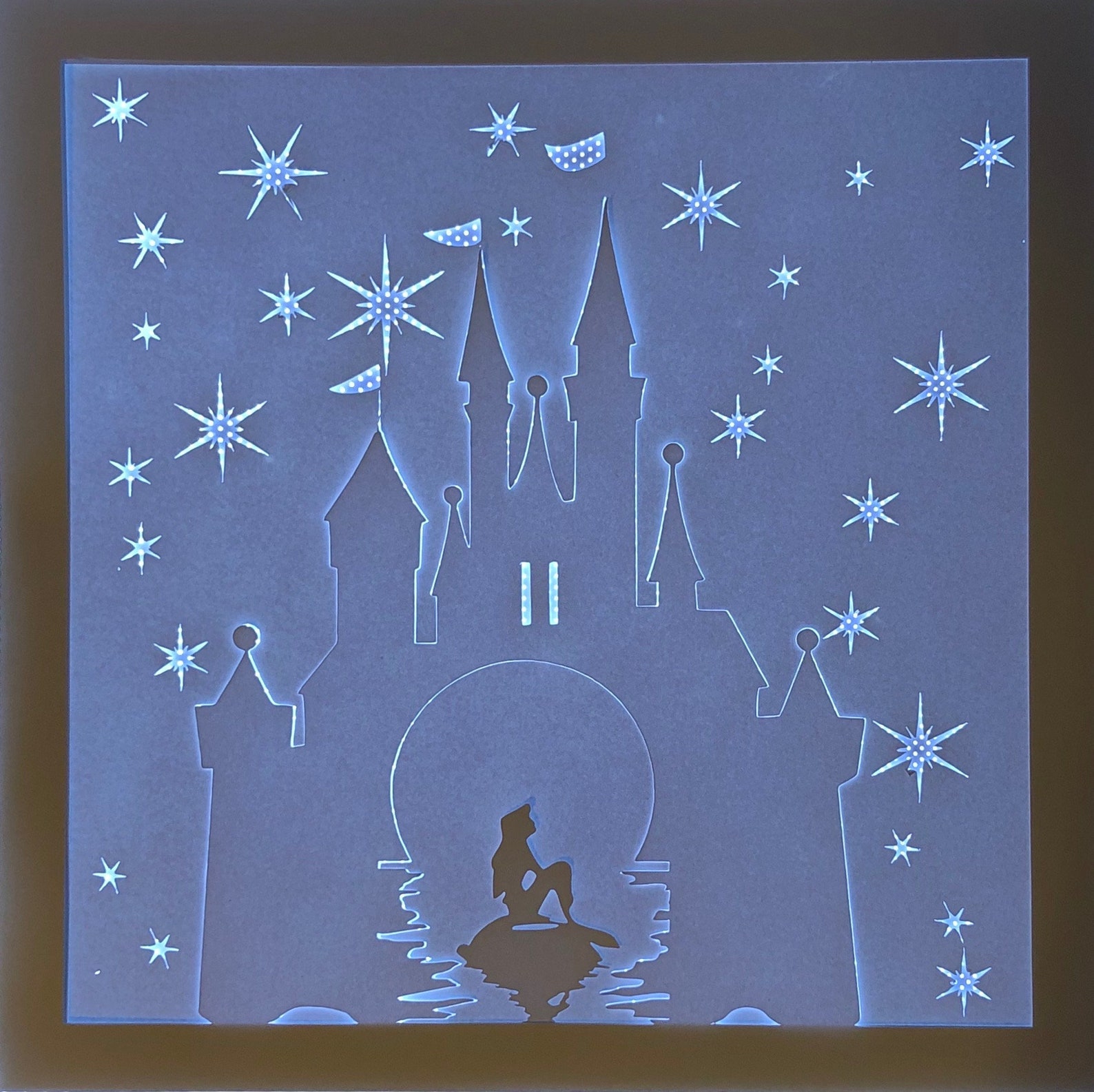 Little Mermaid 3D Lighted Shadow Box - Etsy