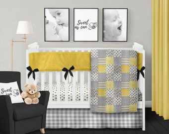 Yellow Gray Quilt | Etsy