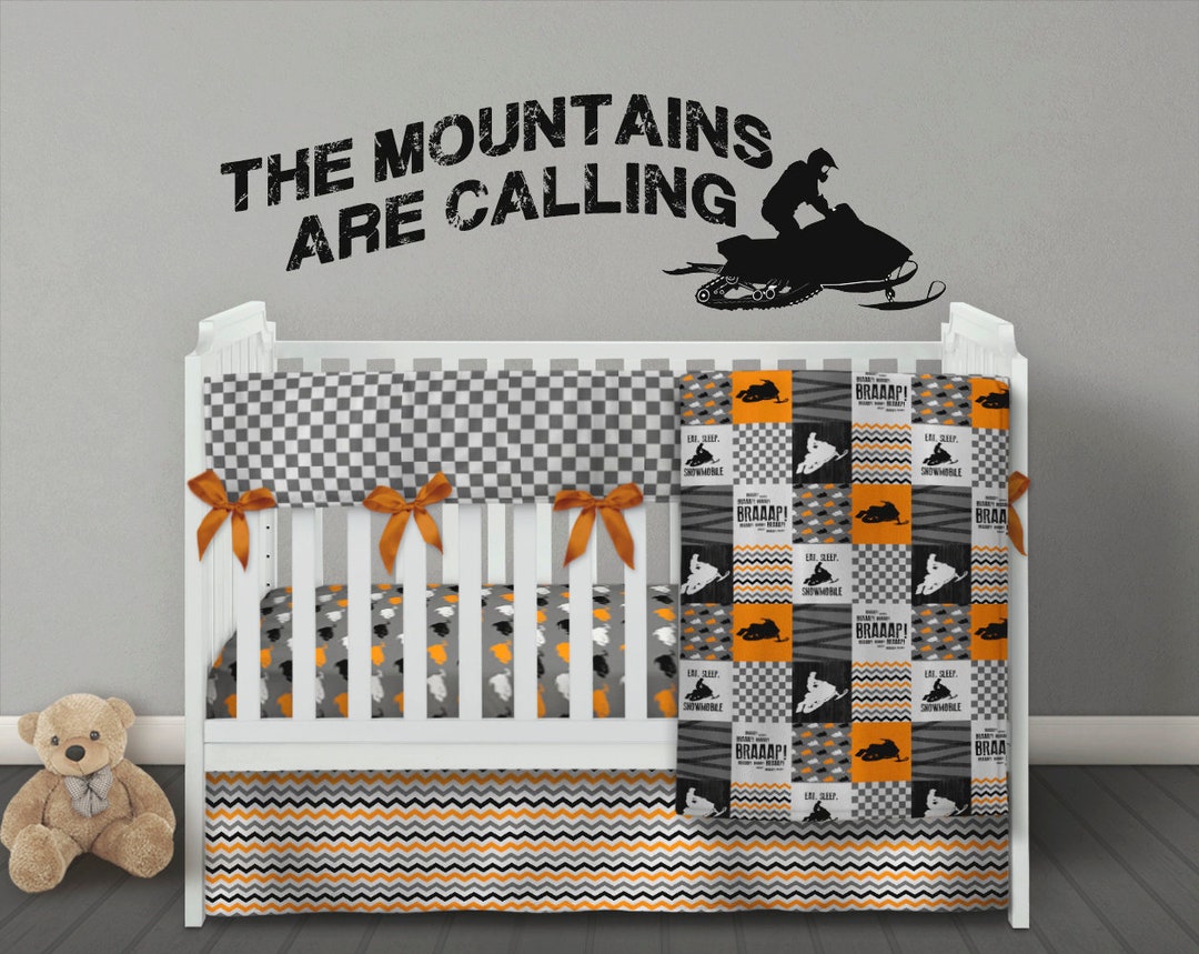 Boy Crib Bedding Set Snowmobile Quilt Boy Crib Set Baby Boy - Etsy