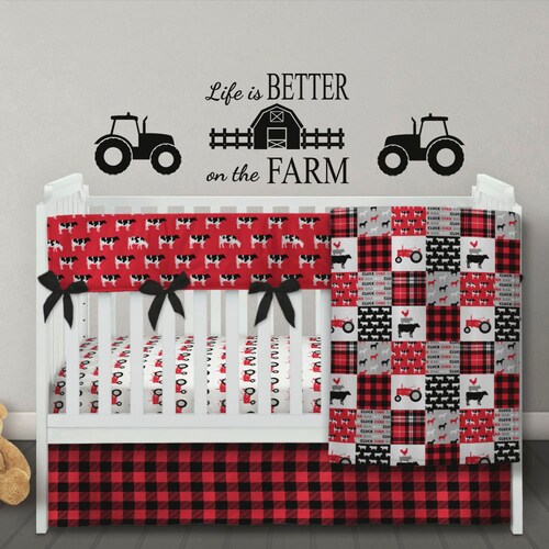 Farm Life Crib Bedding Boy Farm Crib Bedding Boy Baby | Etsy