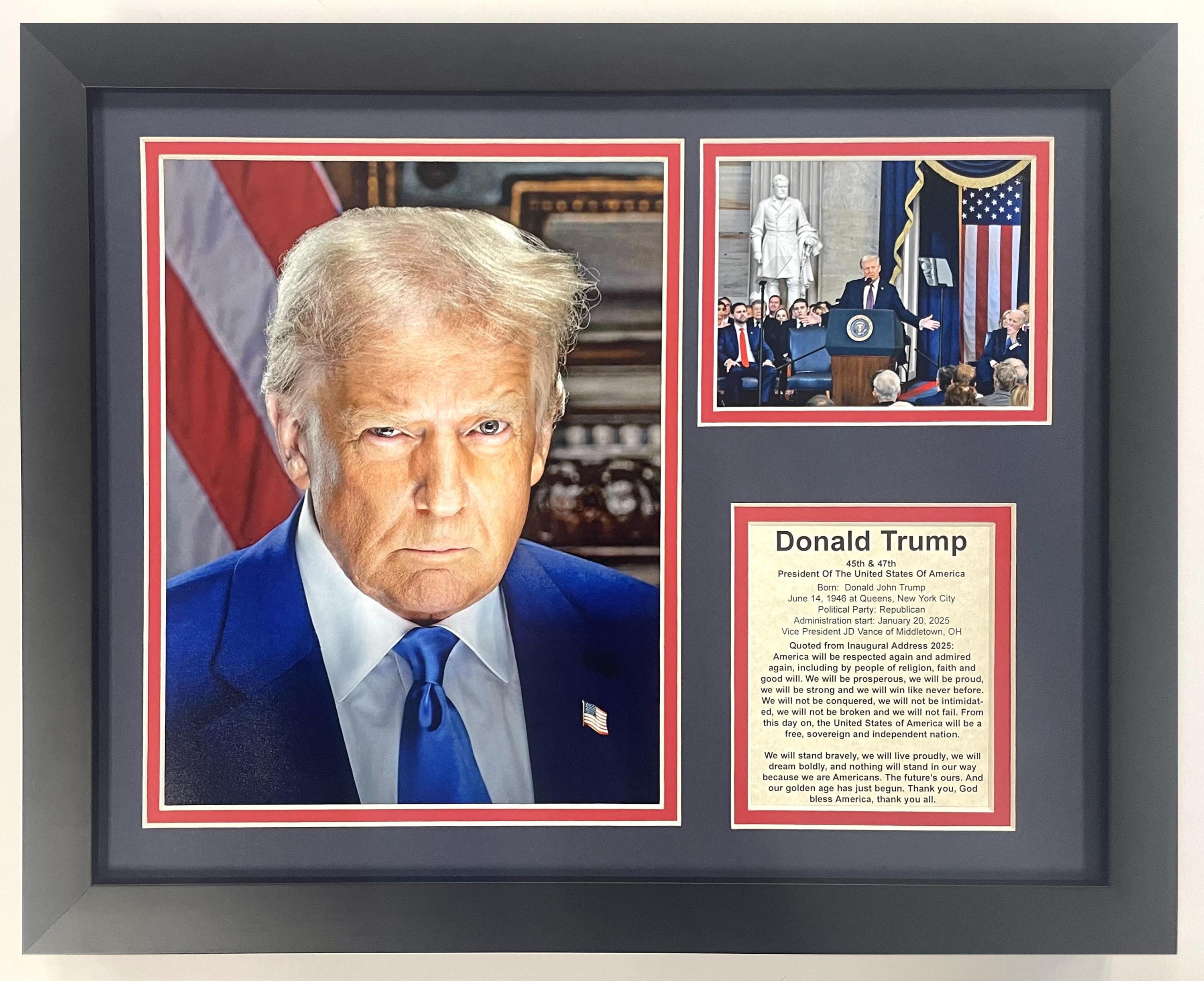 Donald Trump | America's 45th and 47th President | Framed 12"x15 ...