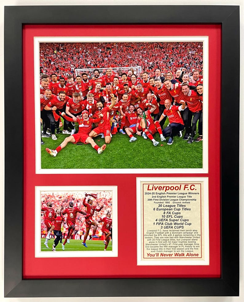 Liverpool FC 2024-2025 EPL Champions Framed Photo Collage - Etsy