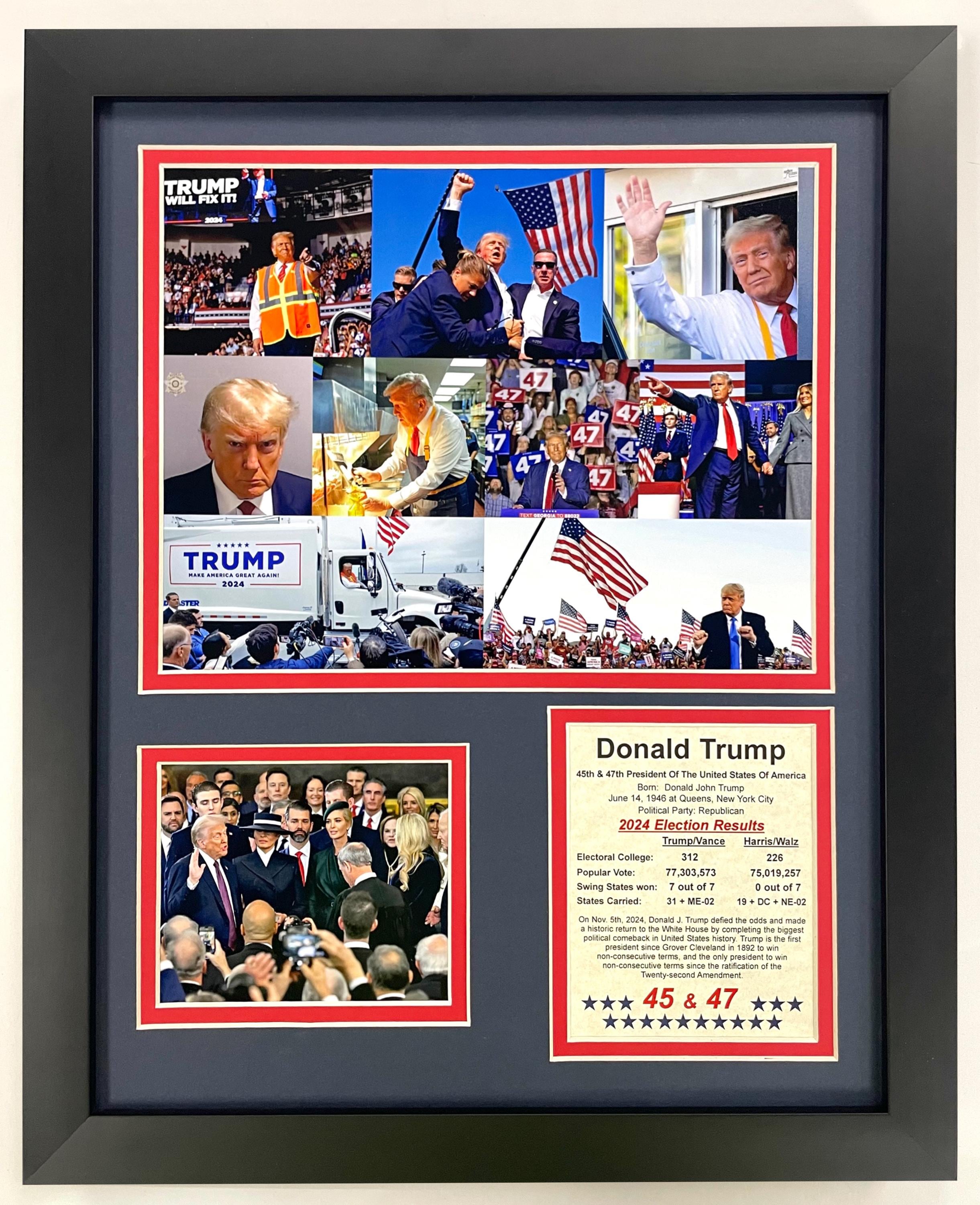 Donald Trump | America's 45th and 47th President | Framed 12"x15 ...