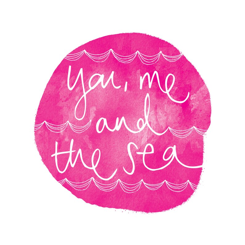 You, Me and the Sea, Water Lovers Blank Greetings Card. Ocean Inspired ...