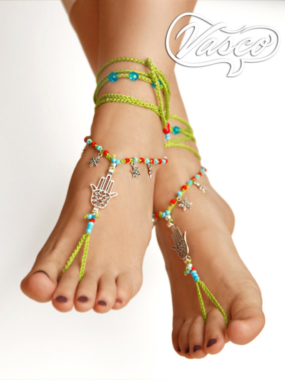 Barefoot Sandals. Hamsa Hand Barefoot Sandal. Yoga Barefoot Sandle - Etsy