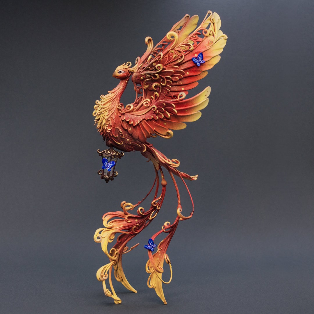 23.5 Cm Firebird Sculpture Phoenix Sculpture Phoenix Figurine Phoenix ...