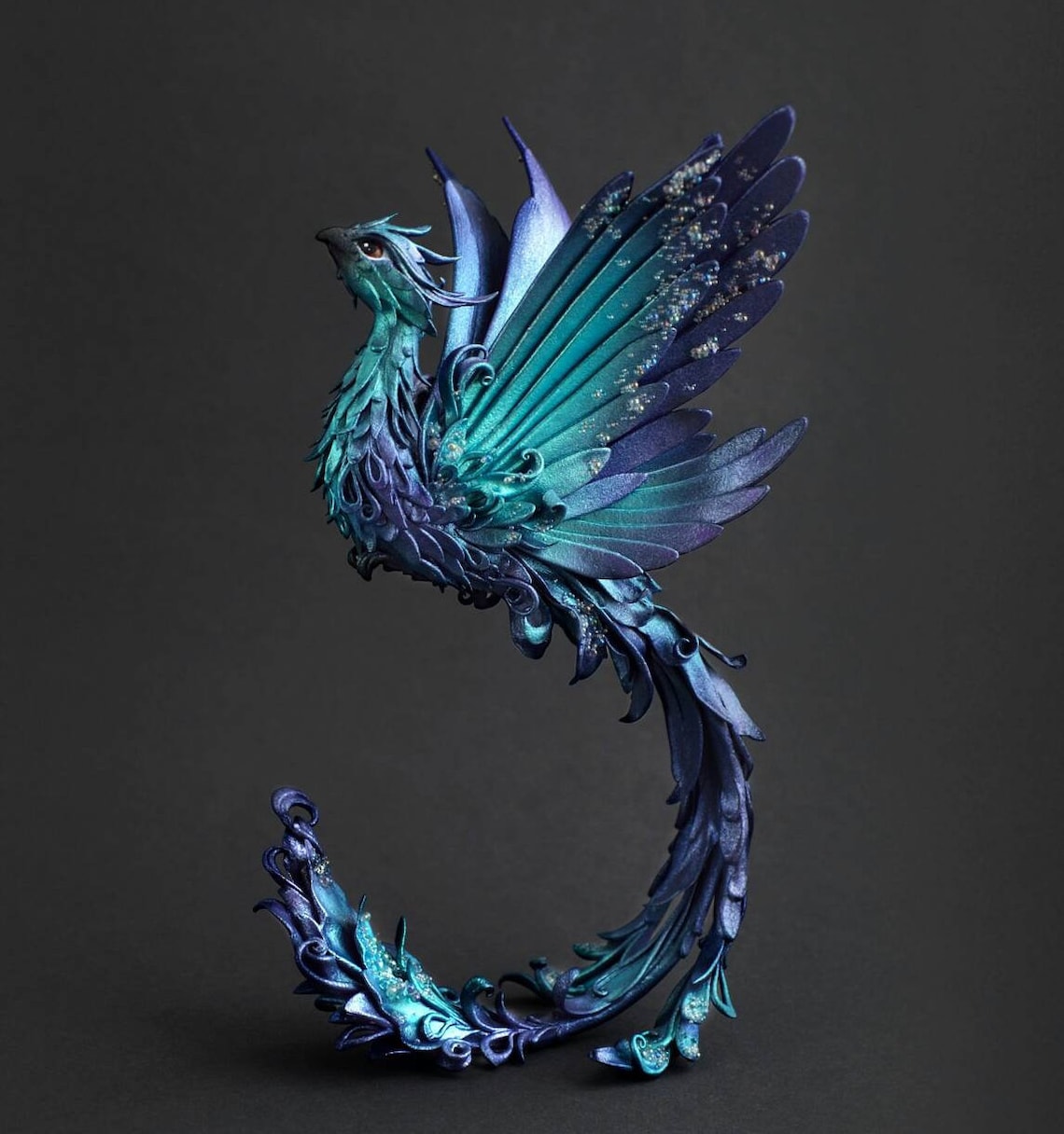 Phoenix Sculpture Phoenix Figurine OOAK Bird Figurine Bird | Etsy