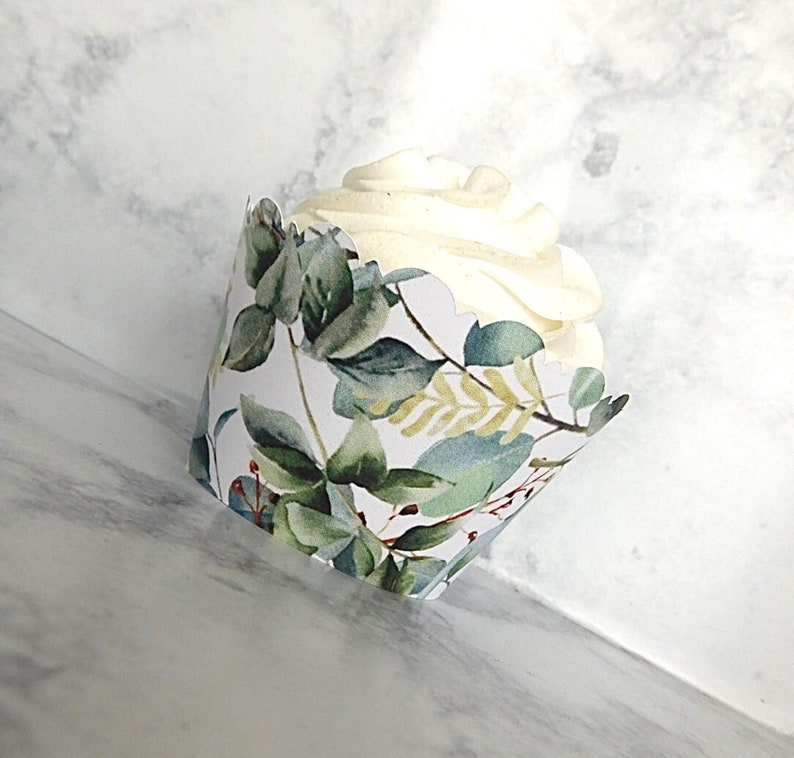 EUCALYPTUS Sage Green Cupcake Wrappers Scalloped Edge Smooth - Etsy