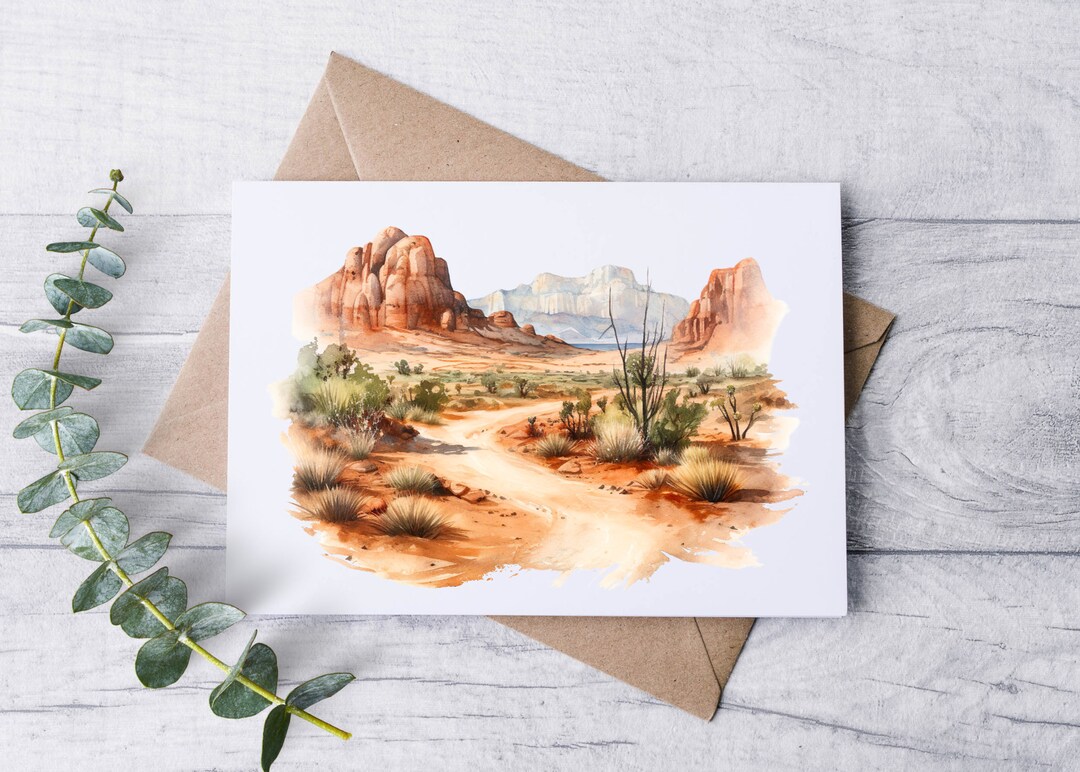 DESERT DREAMS Rustic Card Set / Luxury Linen Textured Card / Blank Note ...