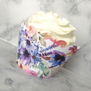 Purple Scalloped Cupcake Wrappers - Etsy