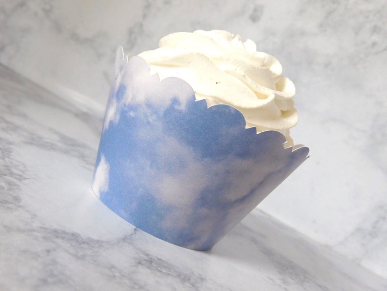 CLOUD Cupcake Wrappers Scalloped Edge Smooth Finish Baby - Etsy