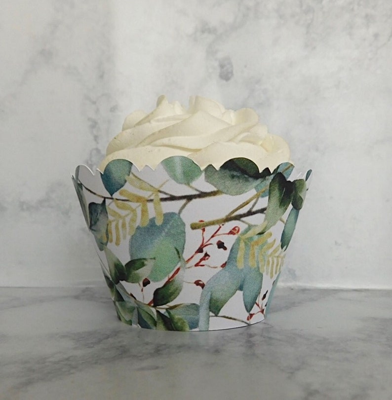 EUCALYPTUS Sage Green Cupcake Wrappers Scalloped Edge Smooth Finish ...