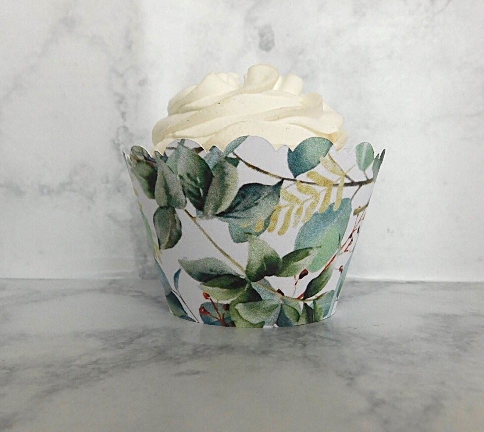 EUCALYPTUS Sage Green Cupcake Wrappers Scalloped Edge Smooth - Etsy