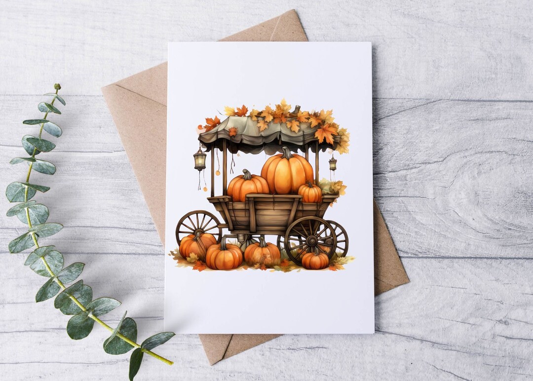 Autumn Fall Cards Thanksgiving / Luxury Linen Textured Card / Blank ...