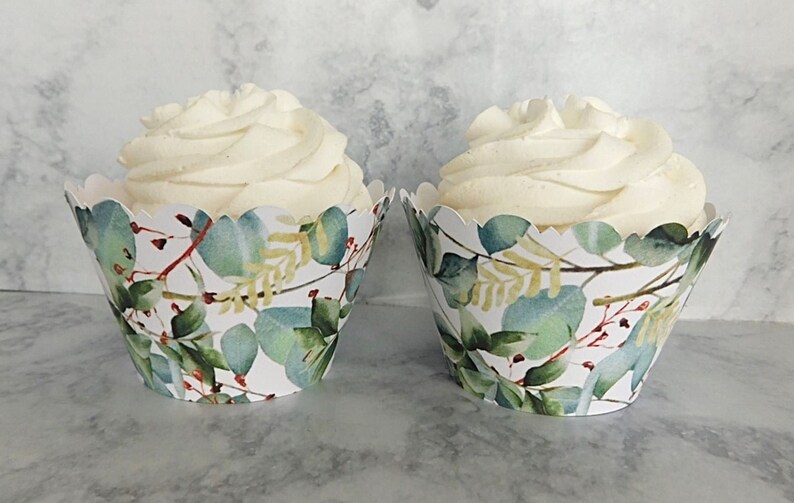 EUCALYPTUS Sage Green Cupcake Wrappers Scalloped Edge Smooth - Etsy
