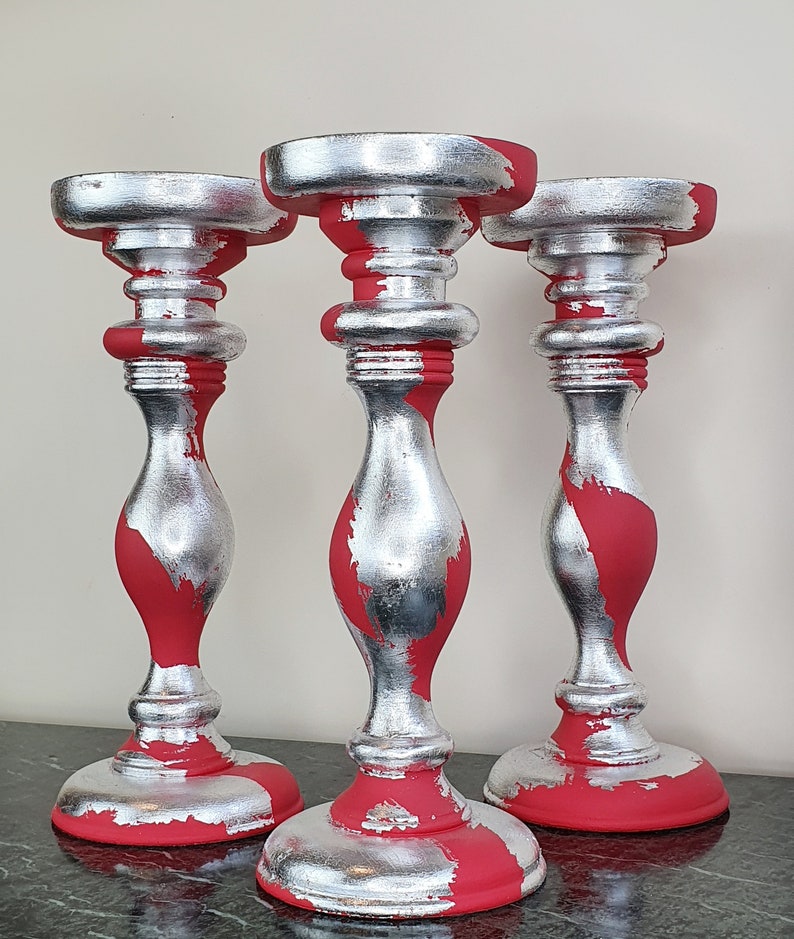 Chunky Wooden Candlesticks Solid Wood Dining Table - Etsy