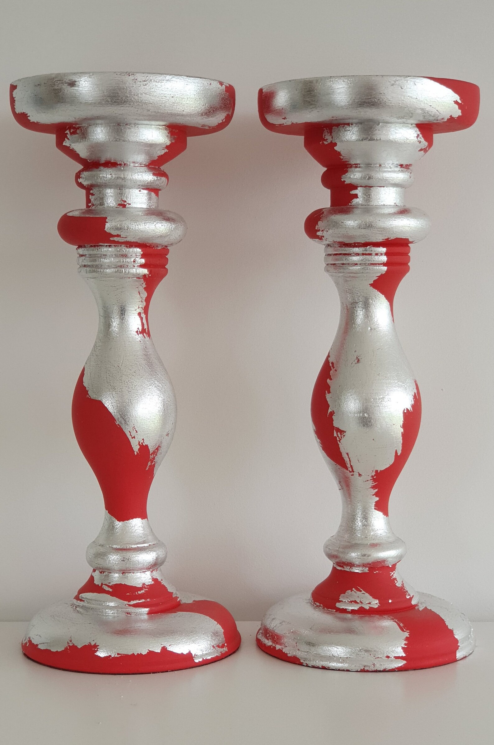 Chunky Wooden Candlesticks Solid Wood Dining Table | Etsy