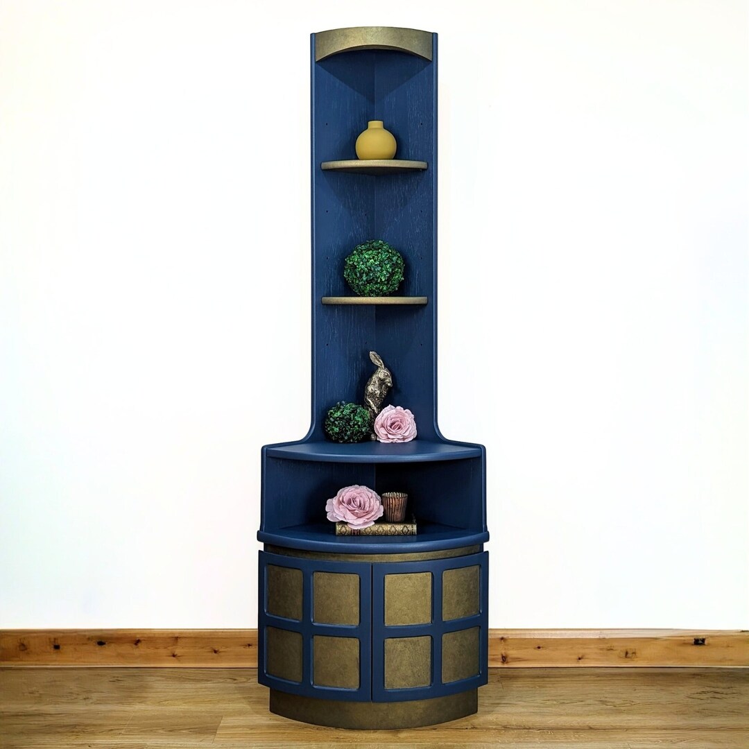 NATHAN CORNER UNIT, Cocktail Cabinet, Nathan Squares Painted Dark Blue ...