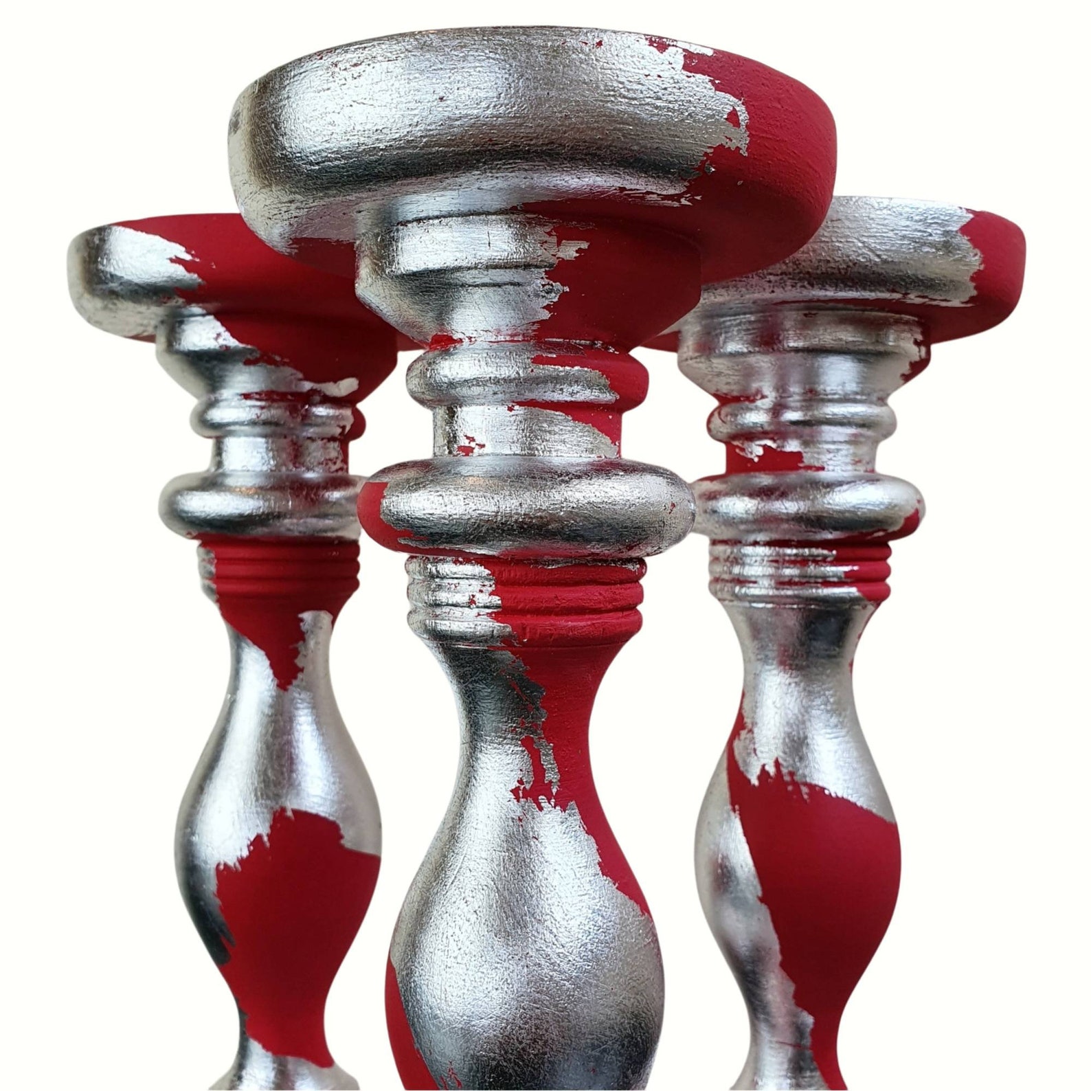 Chunky Wooden Candlesticks Solid Wood Dining Table | Etsy