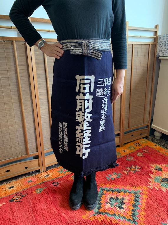 vintage japanese maekake apron - Gem