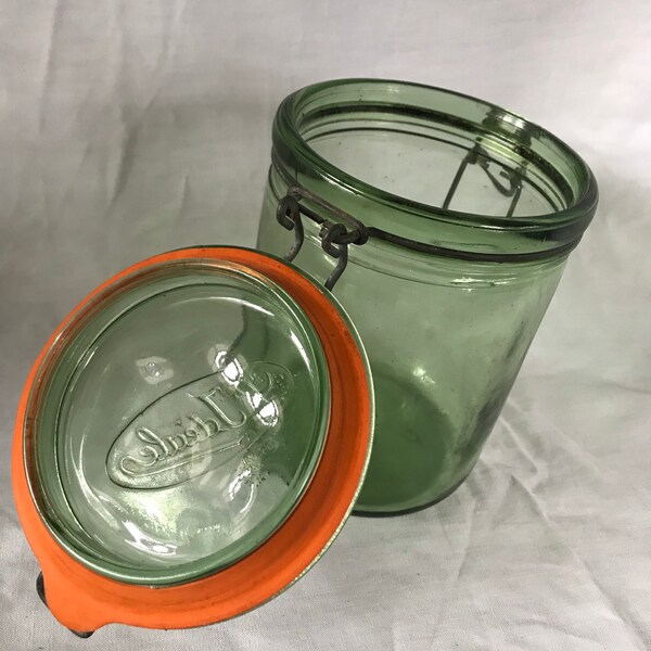 Green Glass Jar - Etsy UK