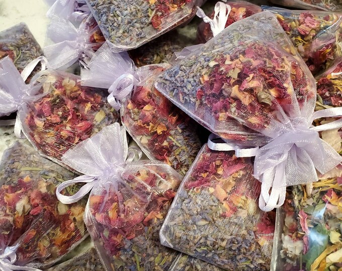 Natural Cotton Sachets With Dried Lavender or Dried Rose Petals-wedding ...