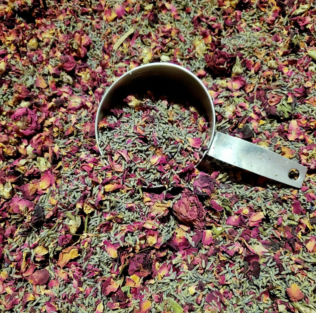 Dried Red Rose Petals and Lavender Buds. 100% Organic. Air Dried ...