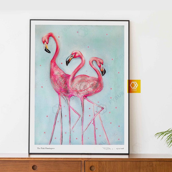 Mid Century Modern Flamingo Art - Etsy