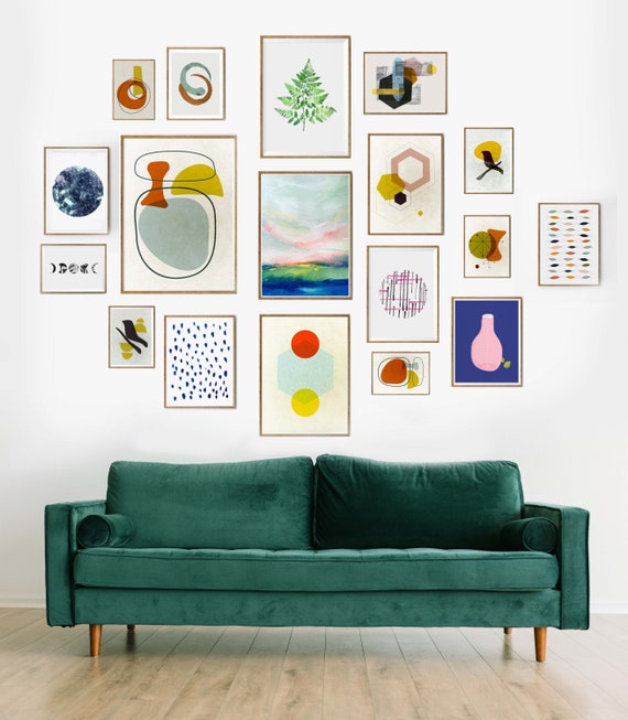 Chartreuse Prints Gallery Wall Art Prints Gallery Wall ART | Etsy