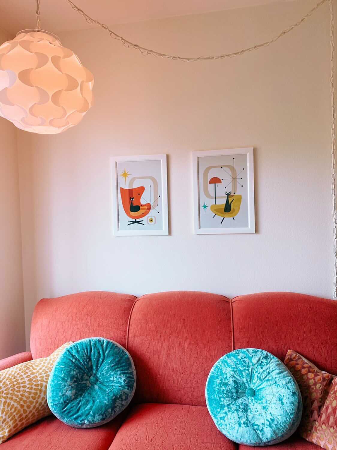 Eames Chair Poster Retro Cat Wall Art Mid-century Modern Chair - Etsy