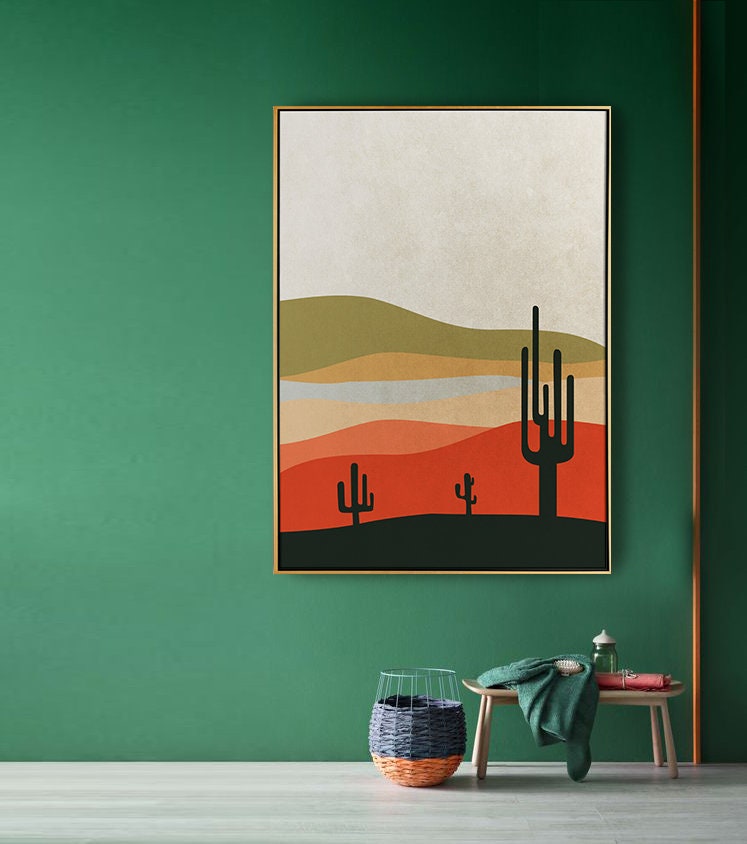 Abstract Desert Art Print Desert Sun Wall Art Modern Desert | Etsy