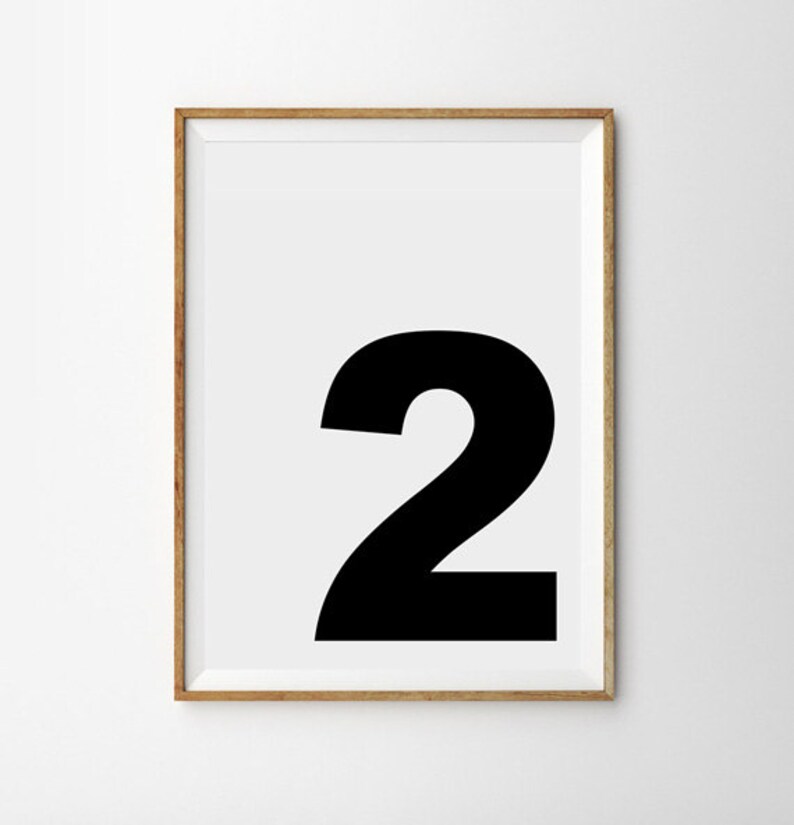 Bold DIGIT numbers Poster Date Art Wall Number Modern Decor | Etsy