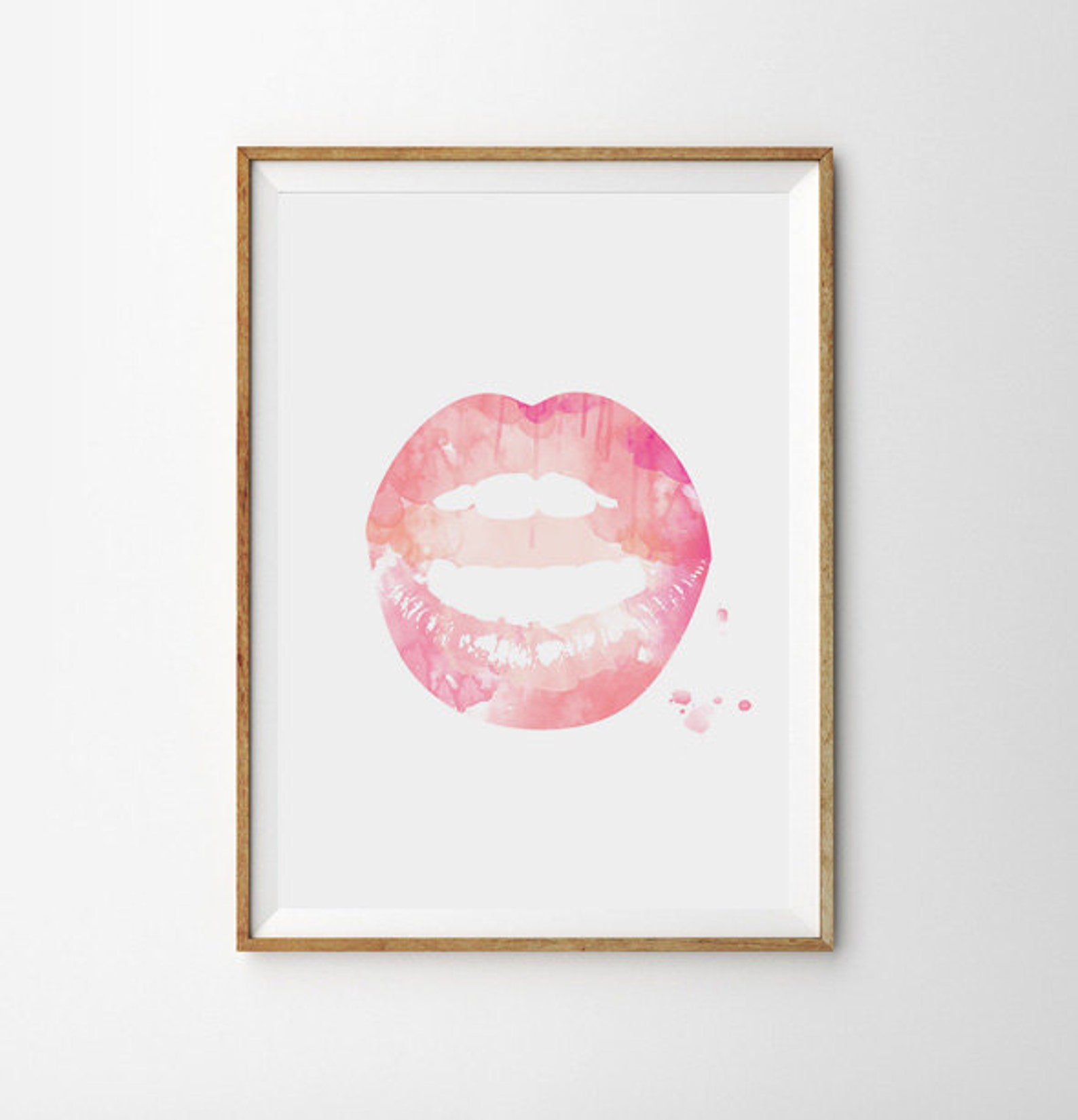 LIGHT PINK Lips Print Watercolor Lips Art Lips Art Lipstick - Etsy
