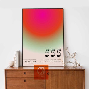 555 Angel Number Numerology Aura Poster Spiritual Gift Energy Healing ...